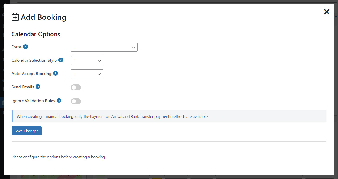 Manually adding bookings – WP Booking System
