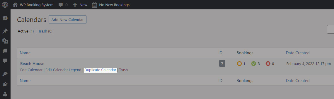 Duplicating A Calendar WP Booking System