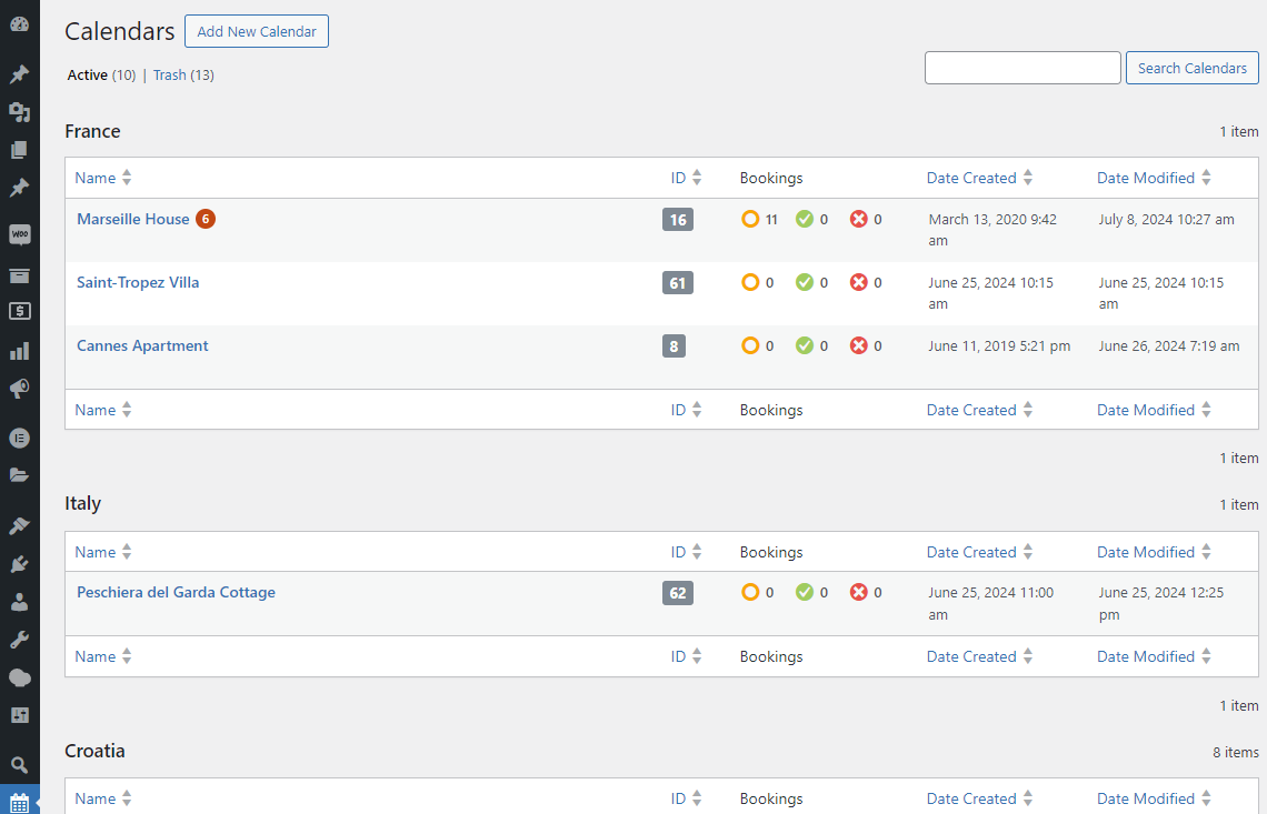 Calendar Organiser – WP Booking System